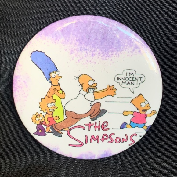 Vintage | Jewelry | Vinage 8s Bart The Simpsons Button 14 Wide | Poshmark